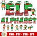 Christmas Elf Alphabet Clipart: Festive Holiday Letters & Numbers PNG ...