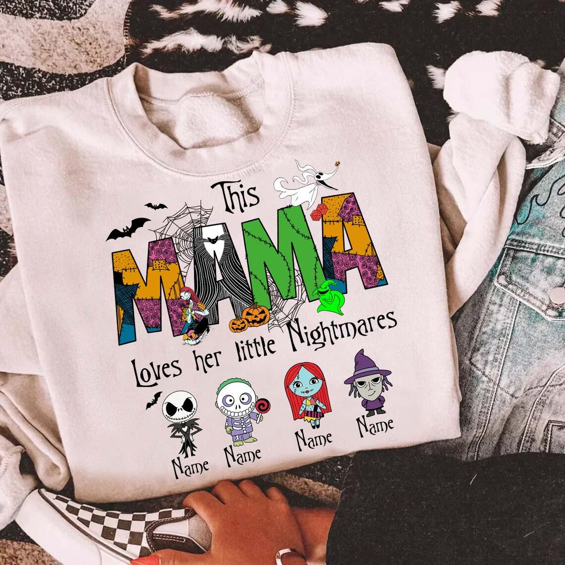 This Mama Loves Her Nightmares PNG, Custom Spooky Mama Halloween PNG ...