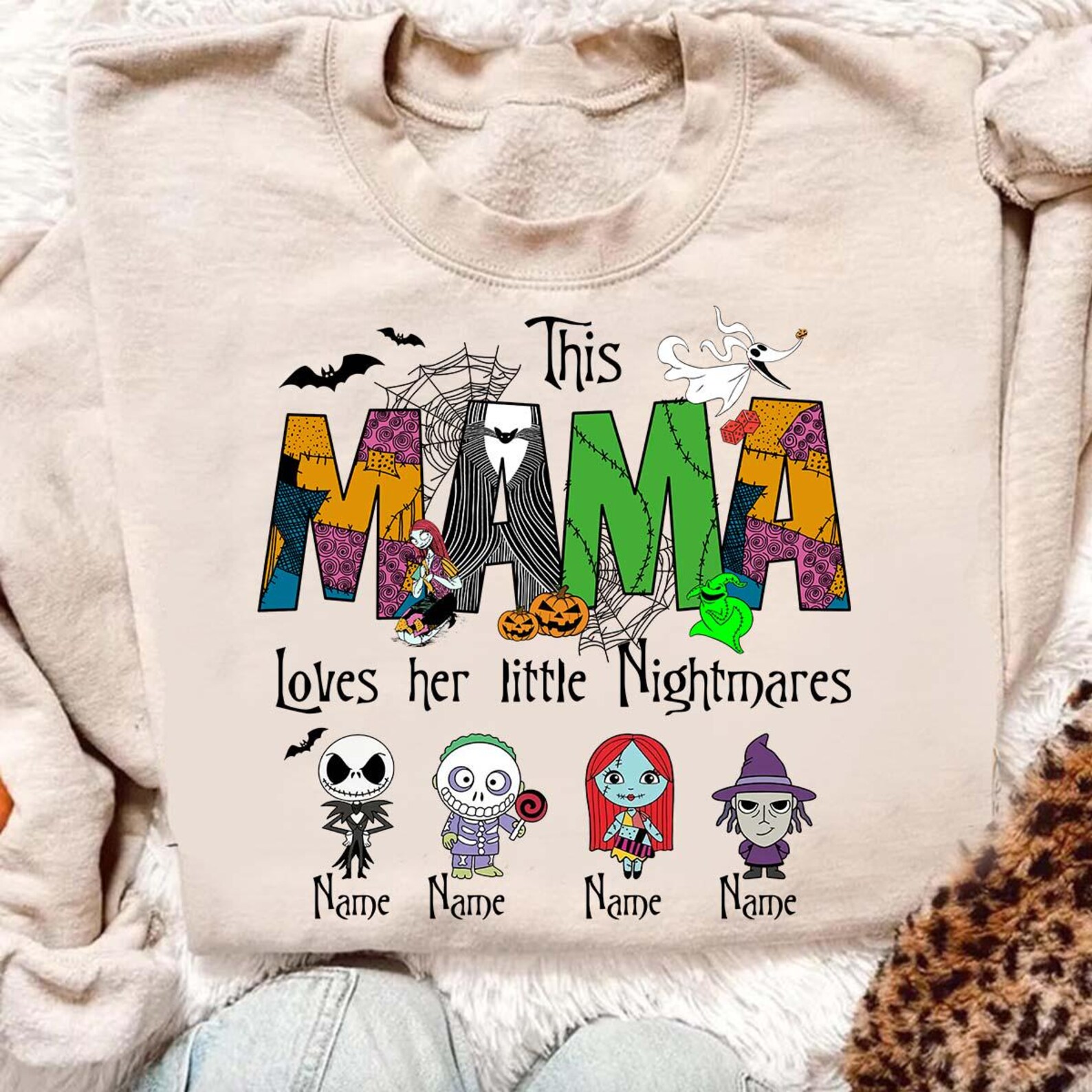 This Mama Loves Her Nightmares PNG, Custom Spooky Mama Halloween PNG ...