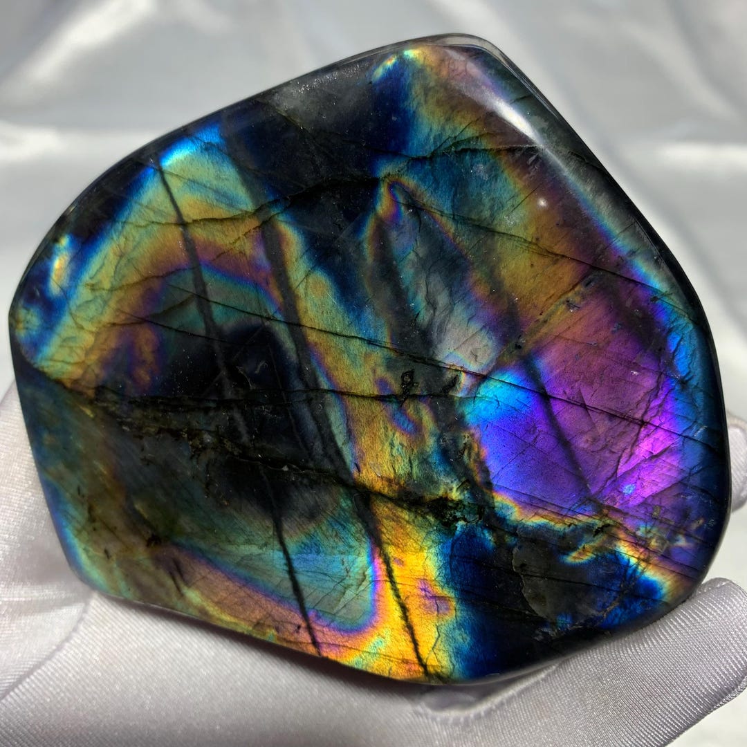 774g Rainbow Labradorite Freeform, Natural Crystal, Rare Labradorite ...
