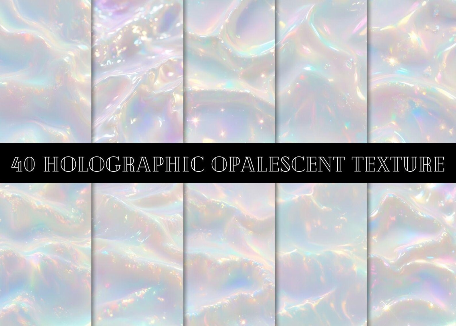 Opalescent Digital Paper: Iridescent Holographic Textures (40 Jpgs ...