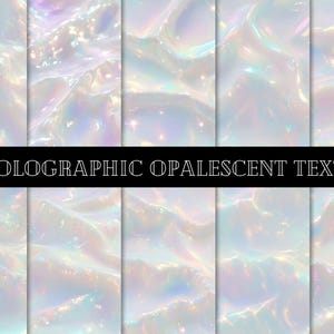 40 Glossy Opalescent Texture, Iridescent Holographic Opal Digital ...