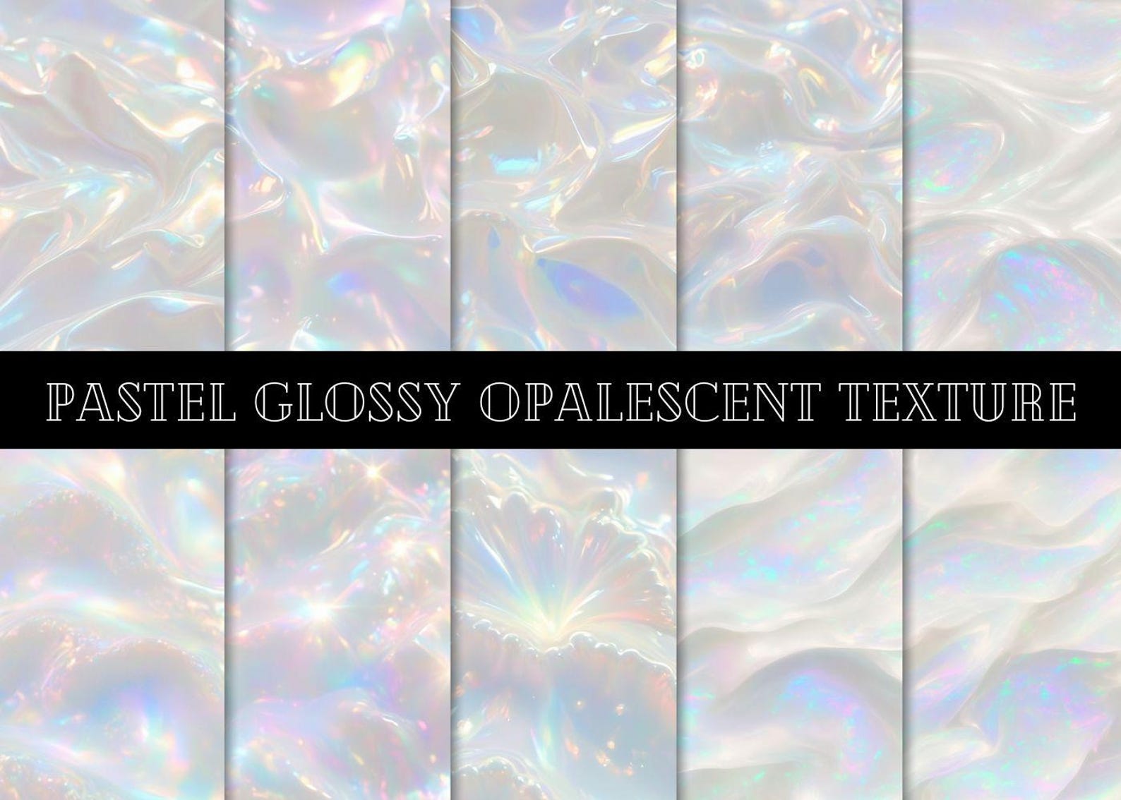 Opalescent Digital Paper: Iridescent Holographic Textures (40 Jpgs ...
