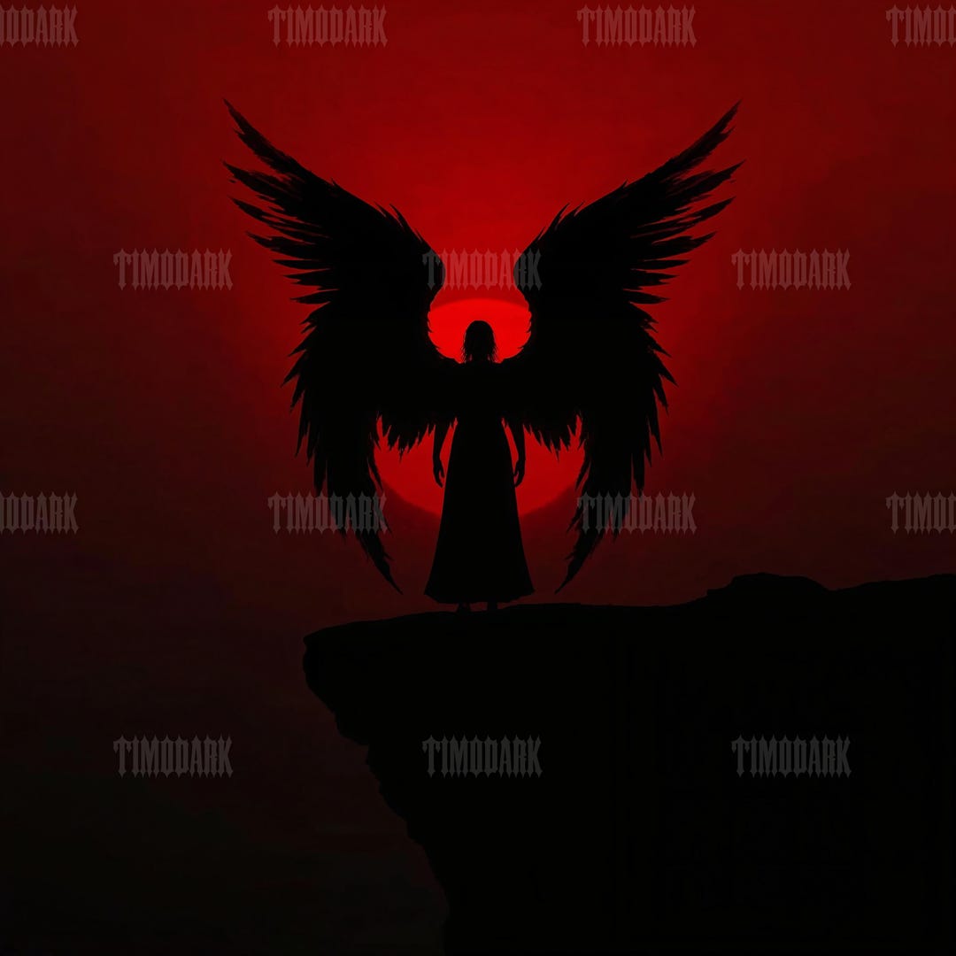 Wings of Dusk – Gothic Dark Angel Silhouette | 1:1 Digital Download by ...