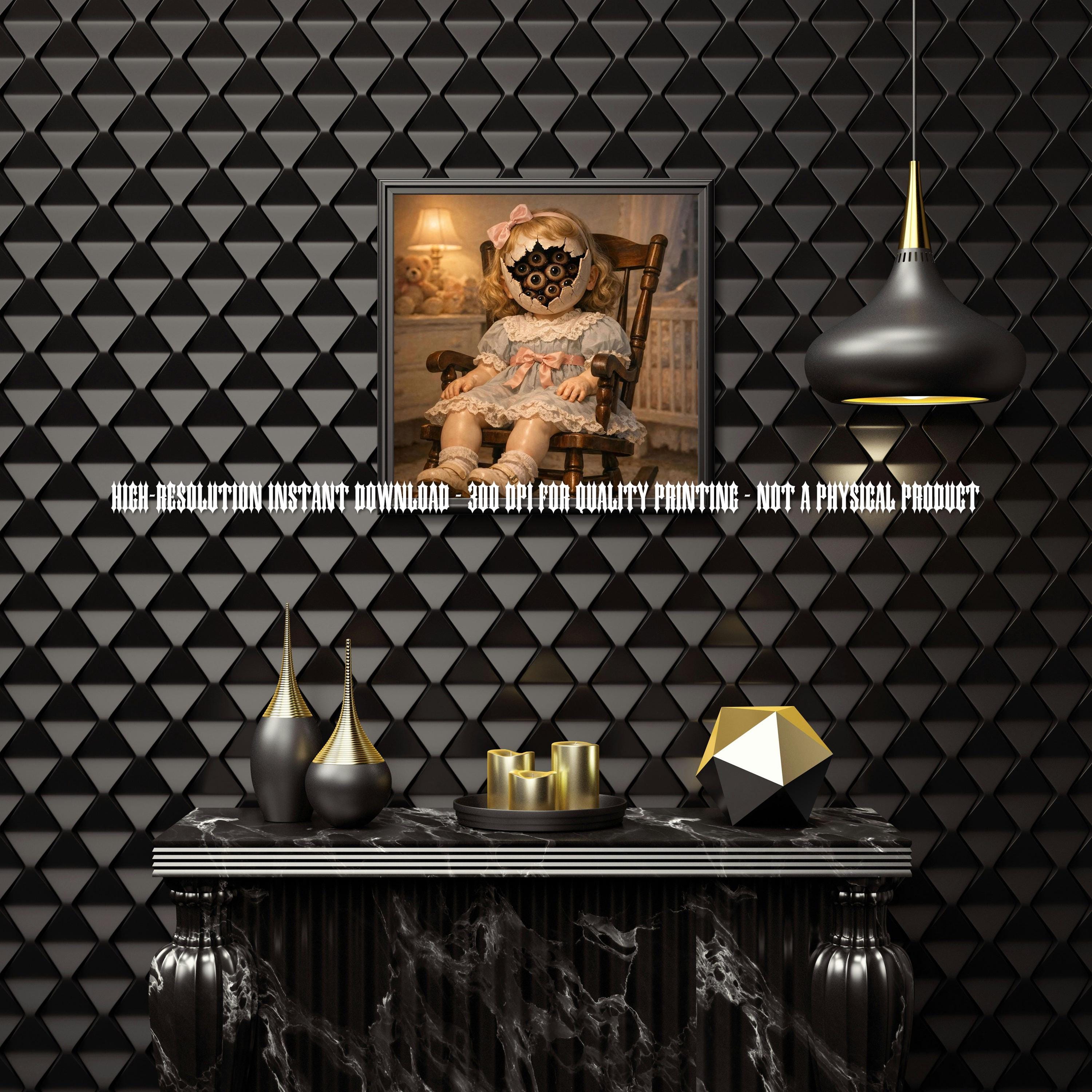 Uncanny Doll Horror Art Print | Gothic Nursery Nightmare (digital ...