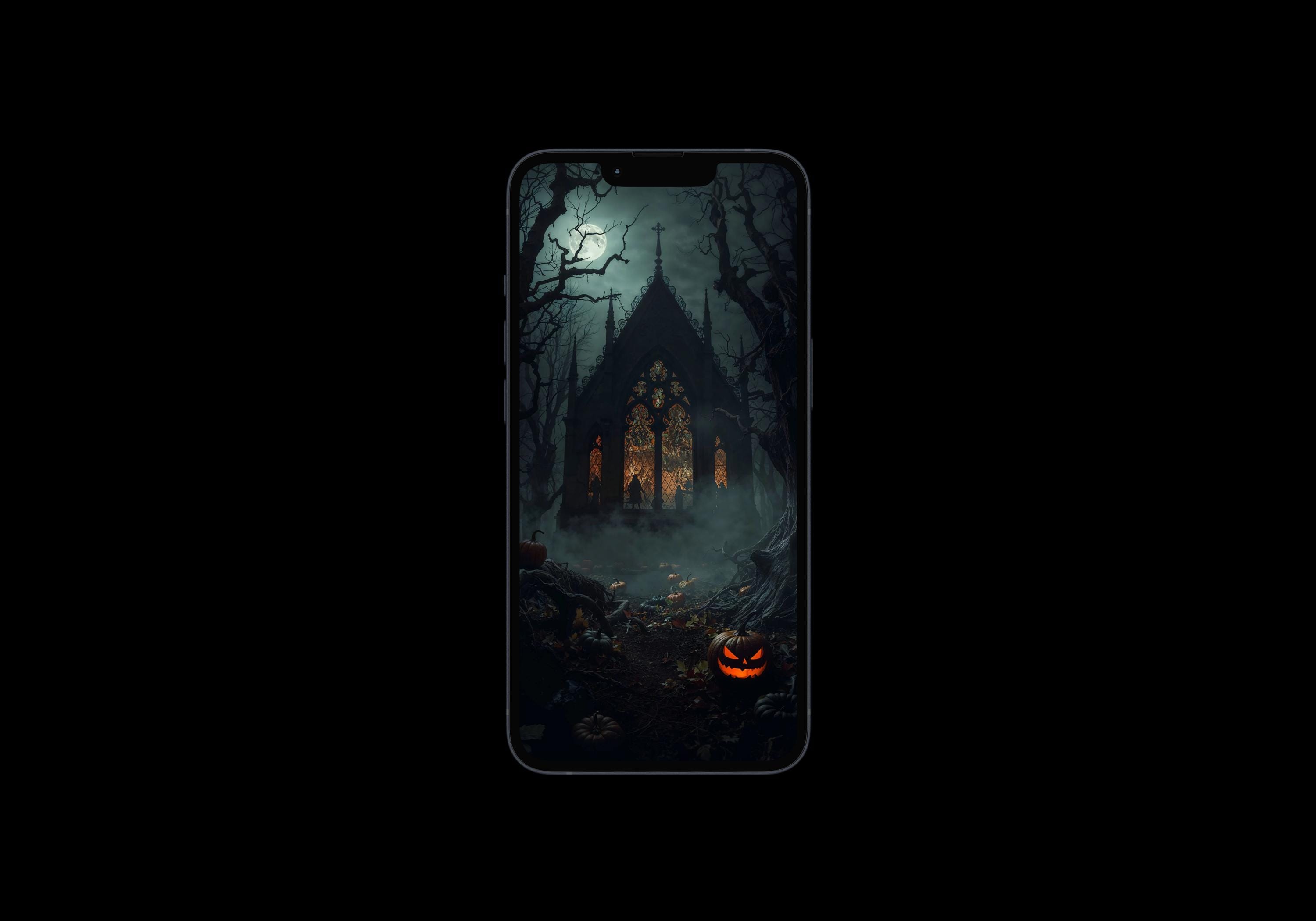 Gothic Haunted Church Halloween Mobile Wallpapers | Dark Spooky Jack-o ...