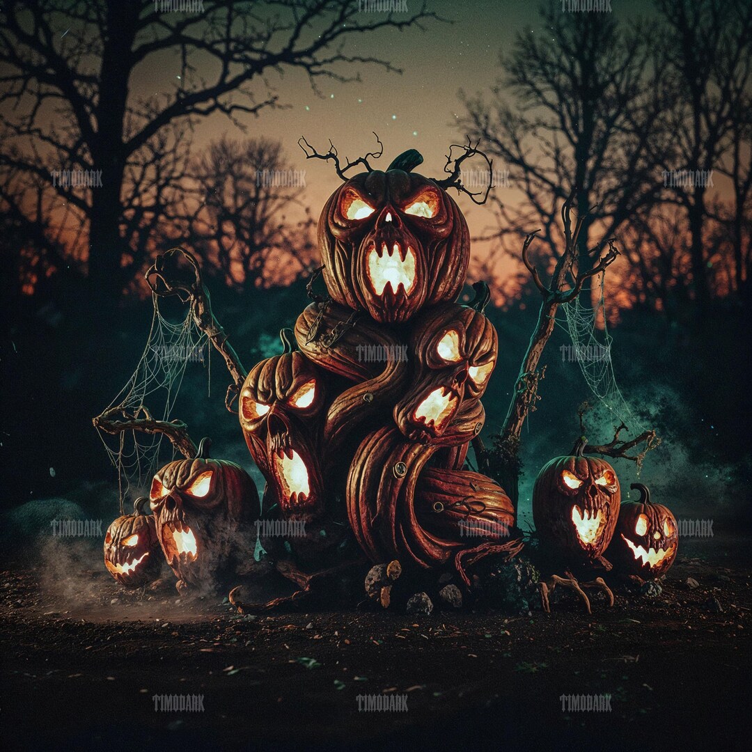 Cursed Pumpkin Horde – Dark Halloween Printable Wall Art by Timodark - Etsy