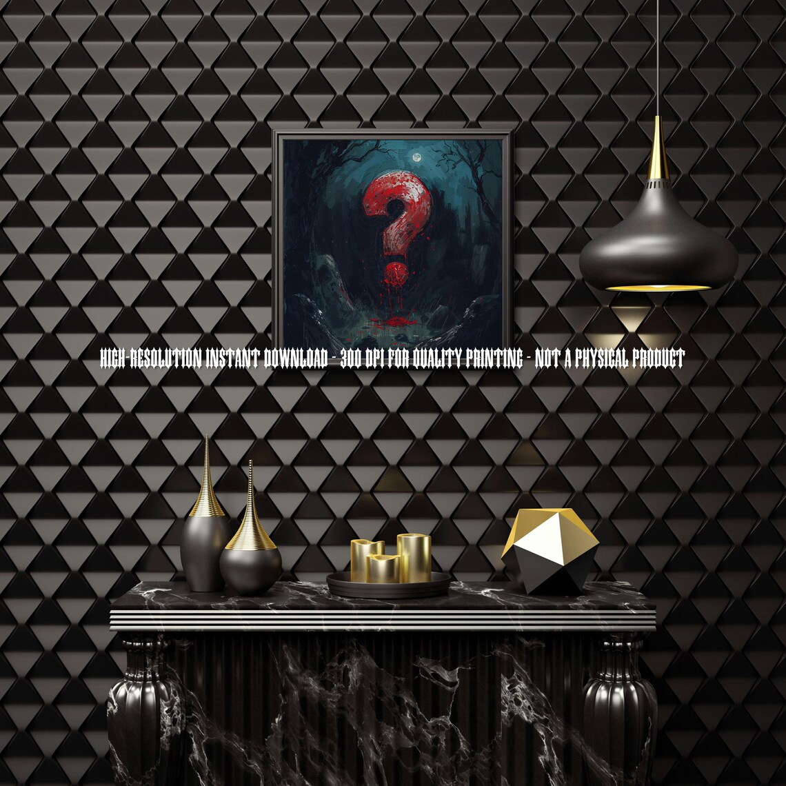 Gothic Horror Blood-red Question Mark Art Print (digital Download) - Etsy