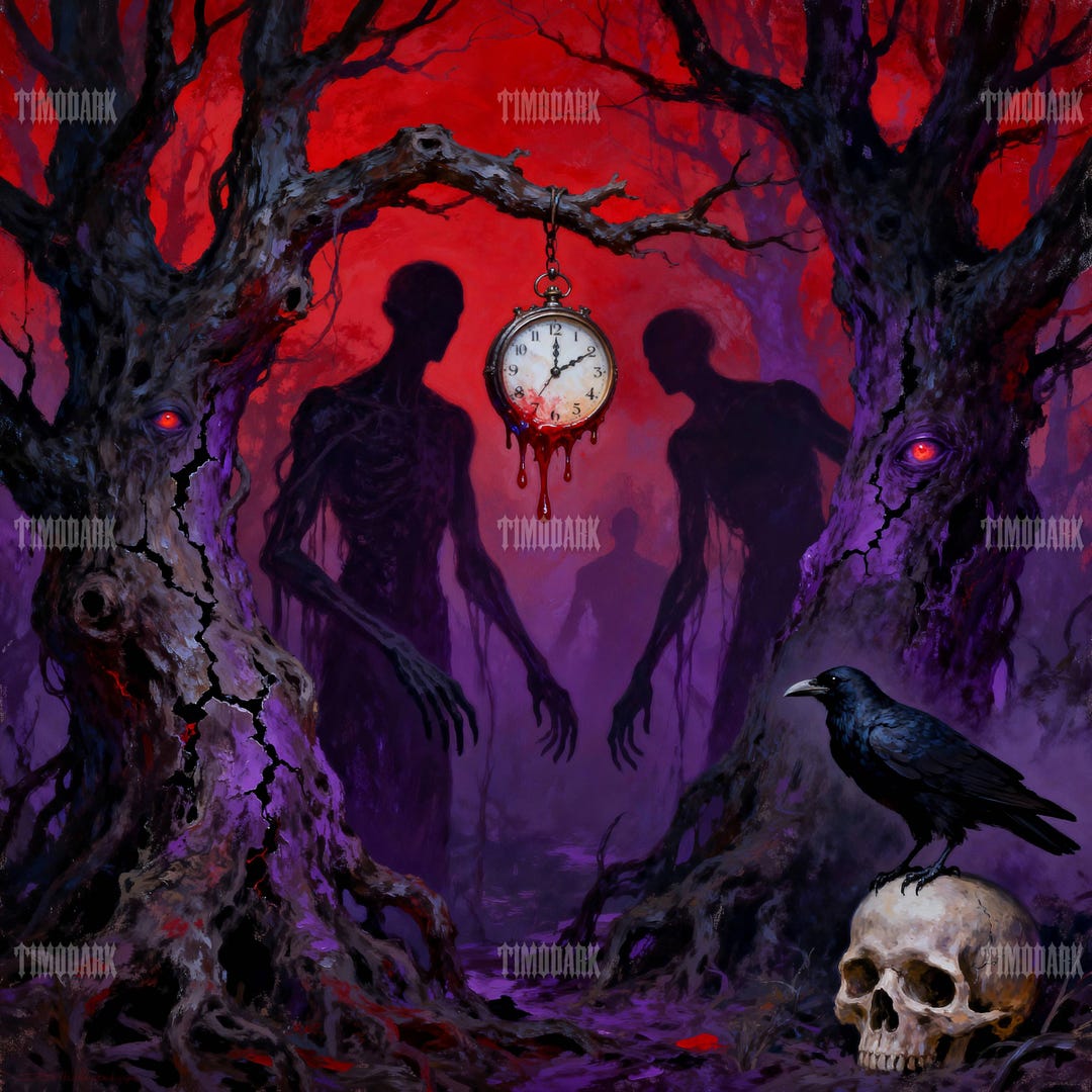The Bleeding Hour – Gothic Time Horror Artwork | Dark Surreal Fantasy ...