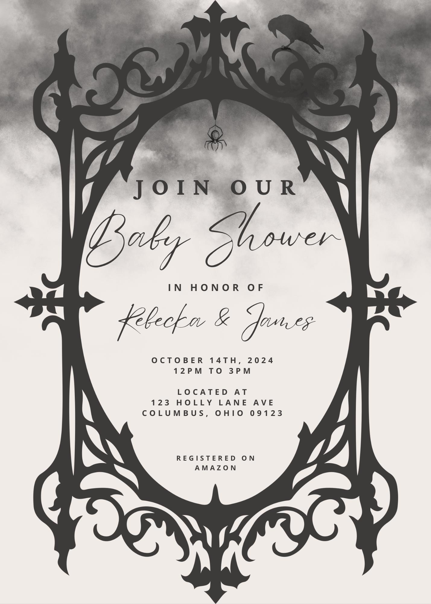 Editable Gothic Invitation Template - Editable Invitation - Invitation ...
