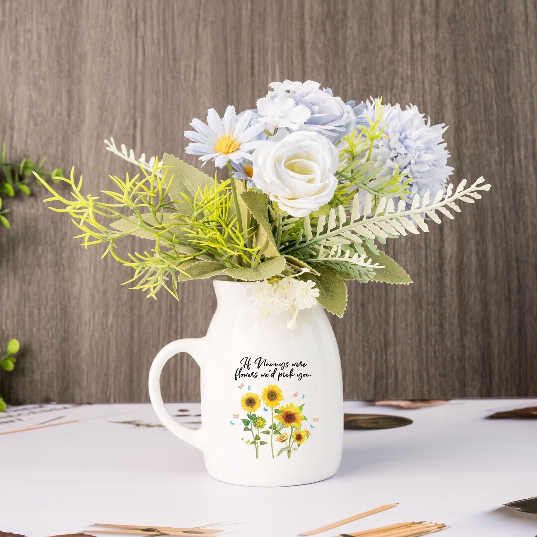 Personalized Flower Vase, Custom Home Wildflower Lavender Floral ...