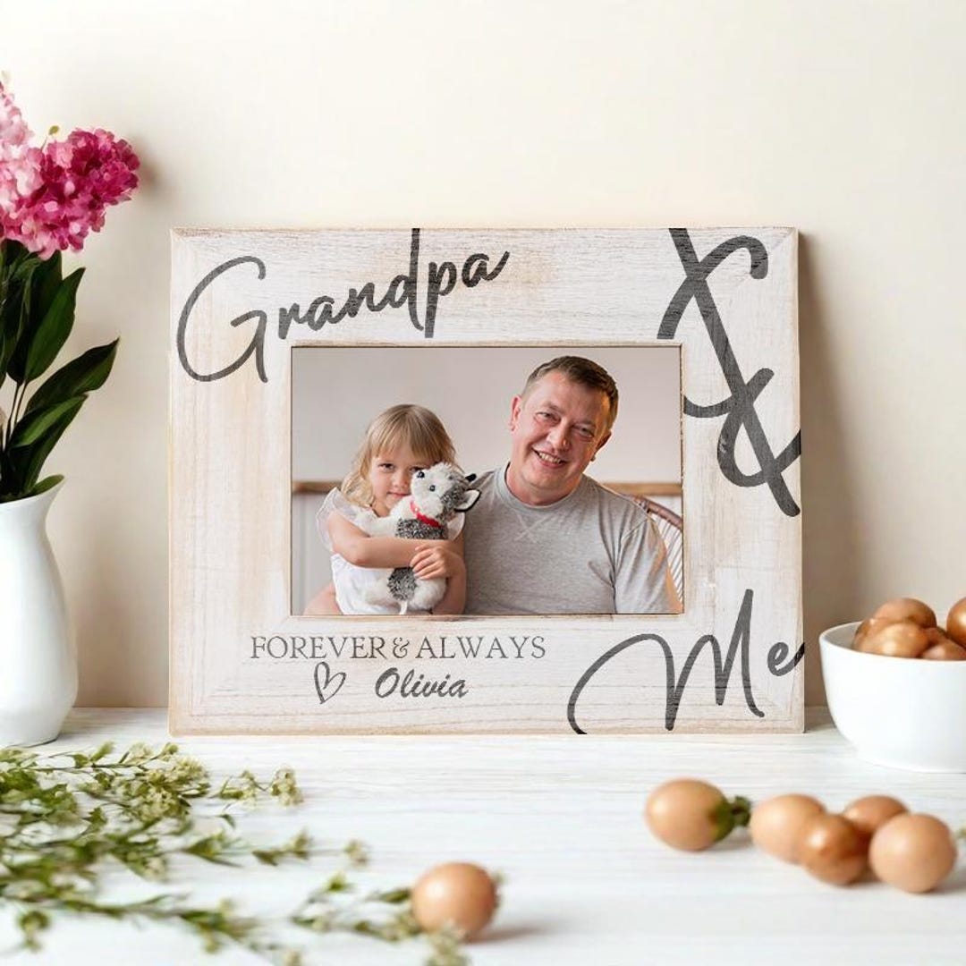 Engraved Grandpa & Me Picture Frame, Personalized Gift for Papa, First ...