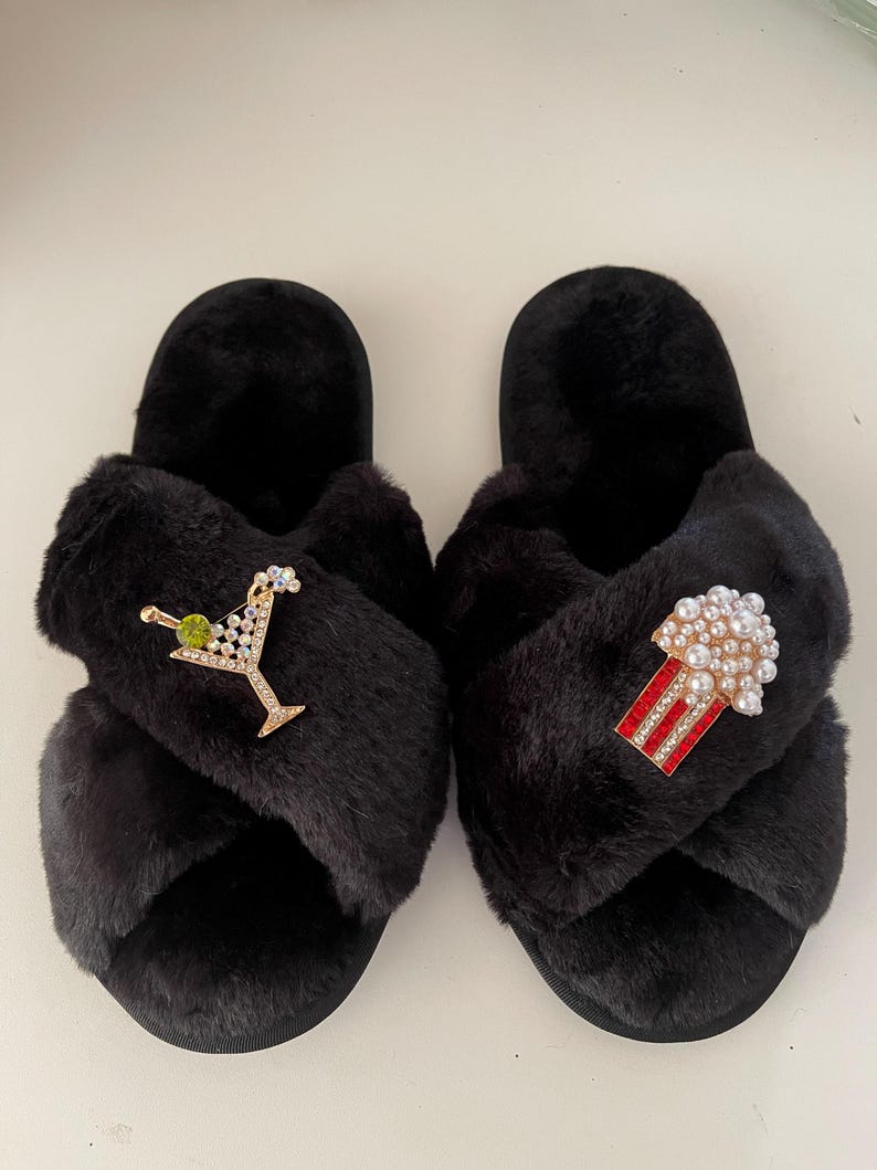 Customizable Slippers, Rhinestone Brooch Slippers, Sequin Slippers ...