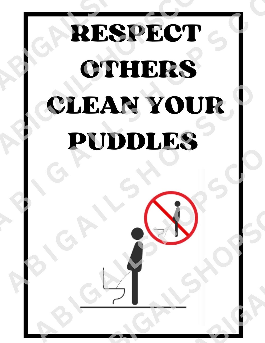 Funny Bathroom Pee Sign - Instant Download - Etsy
