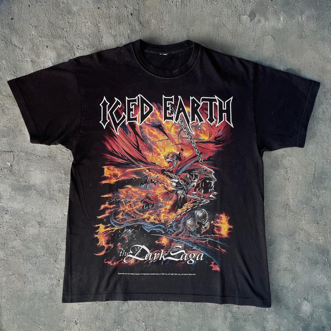 Vintage 1996 Iced Earth Spawn Dark Saga Band T-shirt M - Etsy