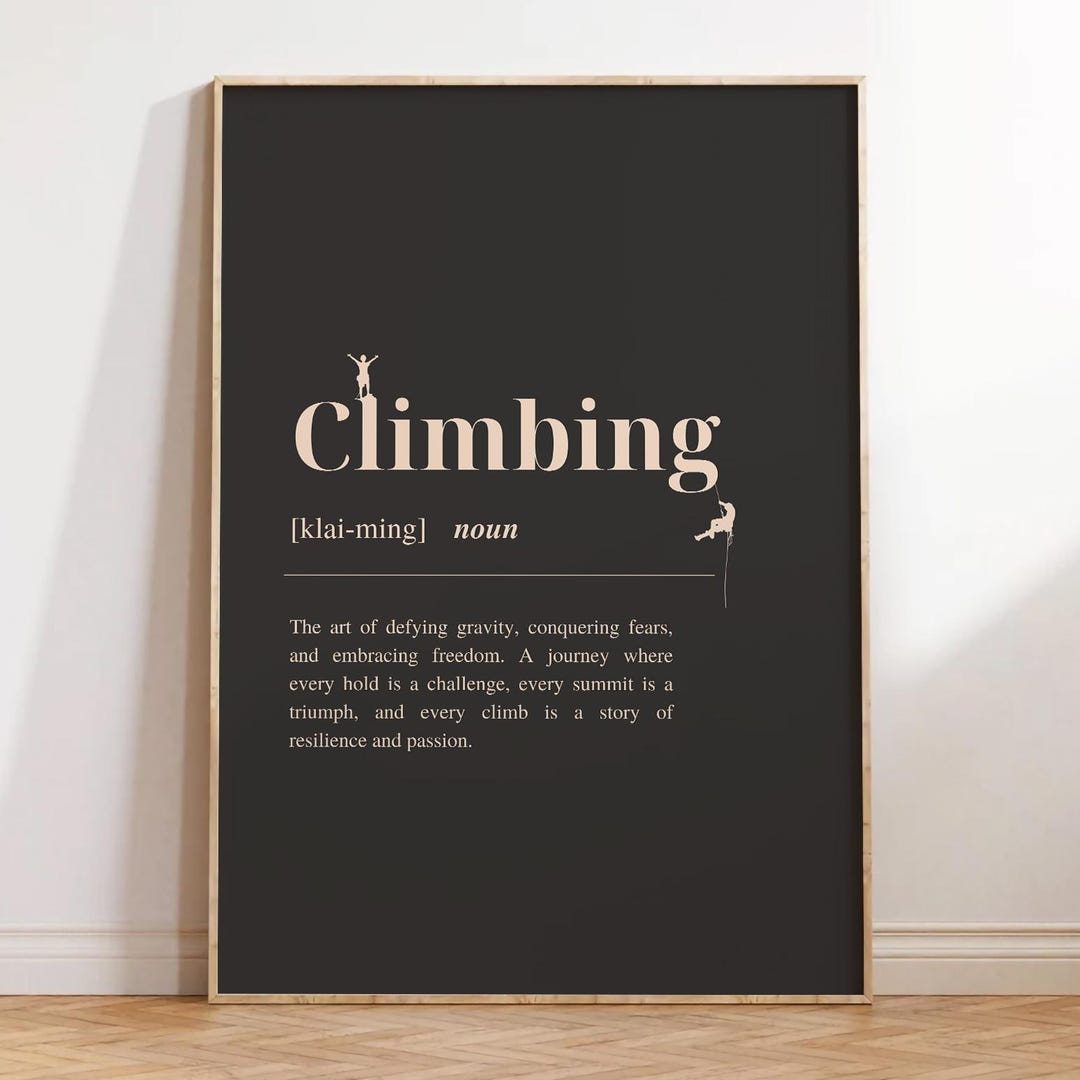 Rock Climbing Wall Art | Digital Climber Print | Inspirational ...