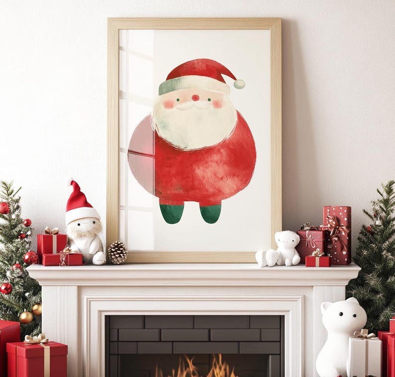 Set of 3 Christmas Watercolor Prints - Santaclaus , Tree Christmas ...