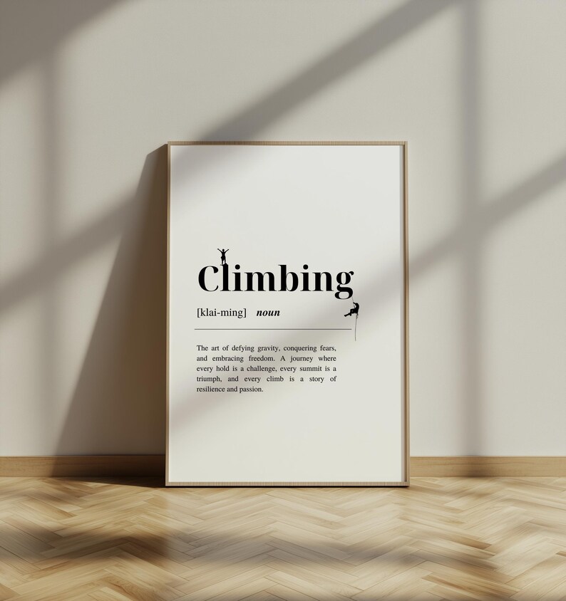 Rock Climbing Wall Art | Digital Climber Print | Inspirational ...