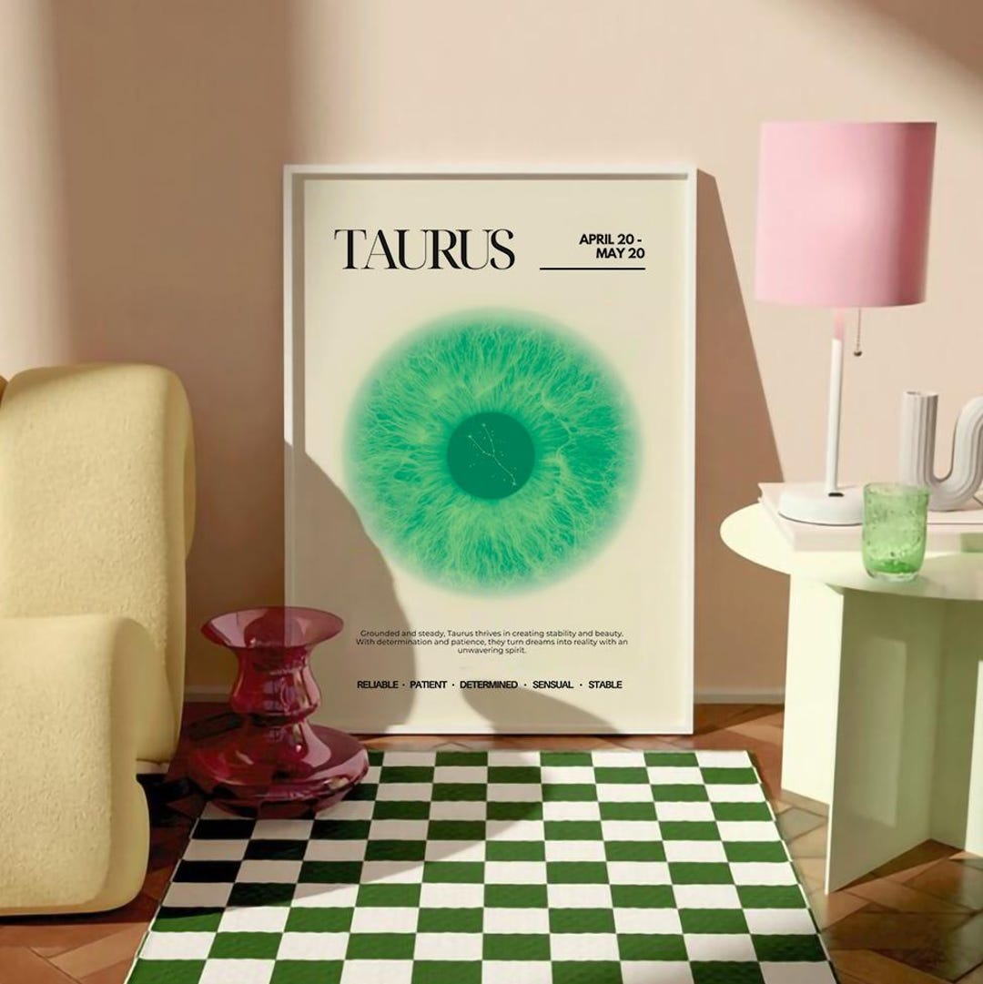 Taurus Zodiac Print - Taurus Wall Art Poster - Modern Astrology Decor ...