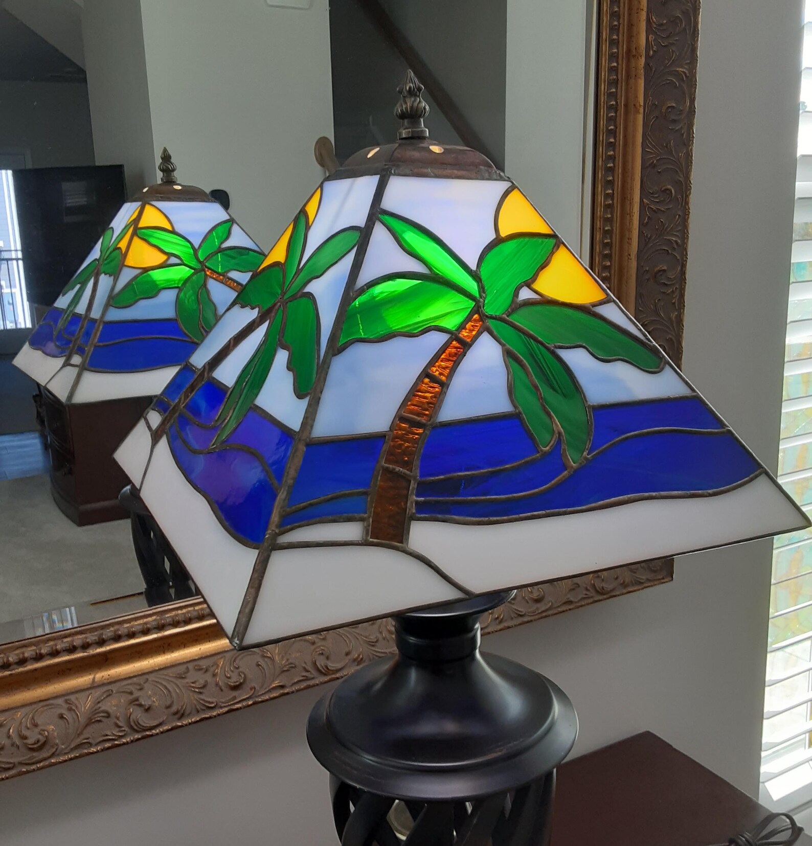Breath Catching Beach Scene Lamp Shade in Tiffany Glass - Etsy