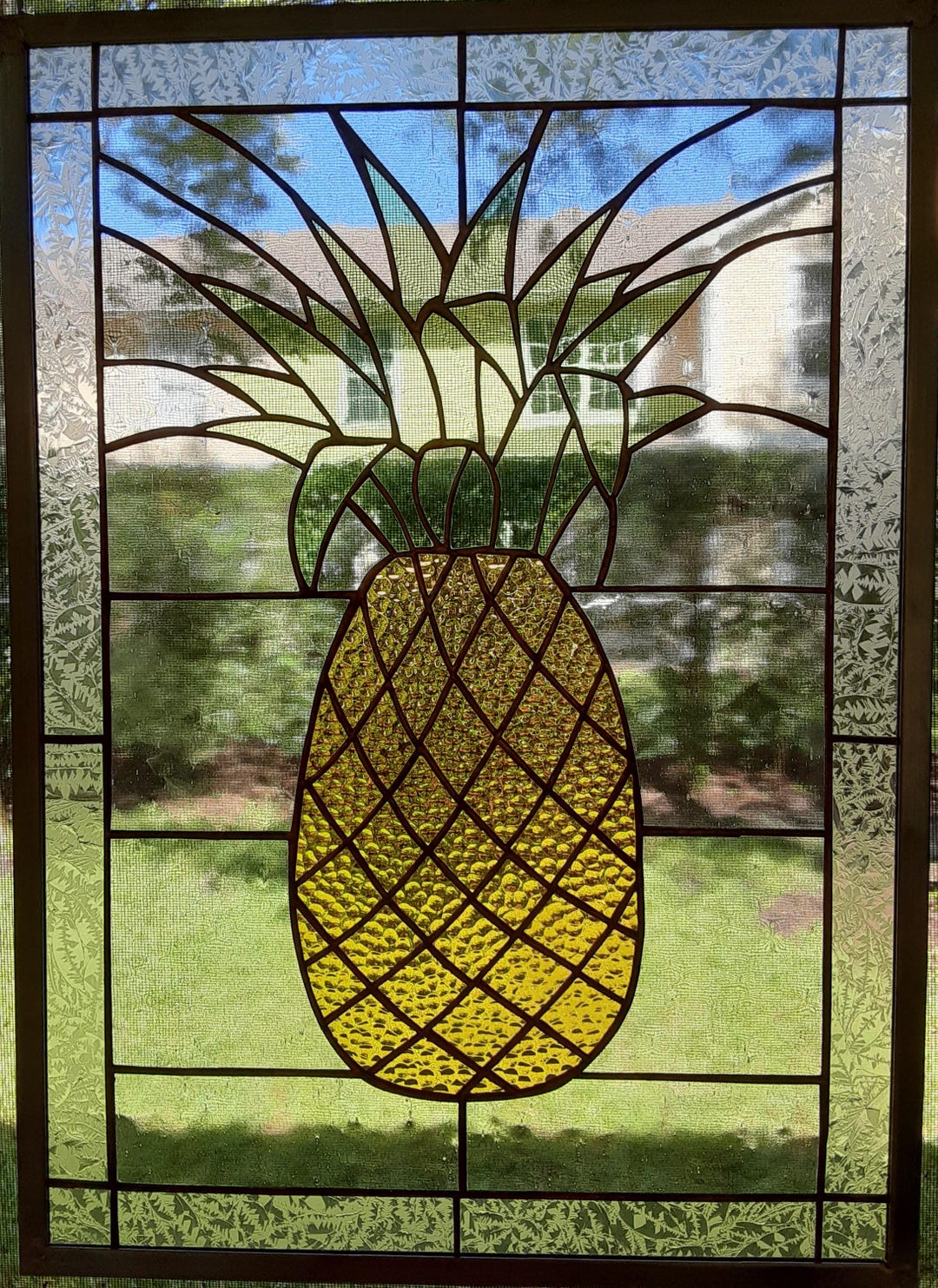 Pineapple Stained Glass Window - Etsy