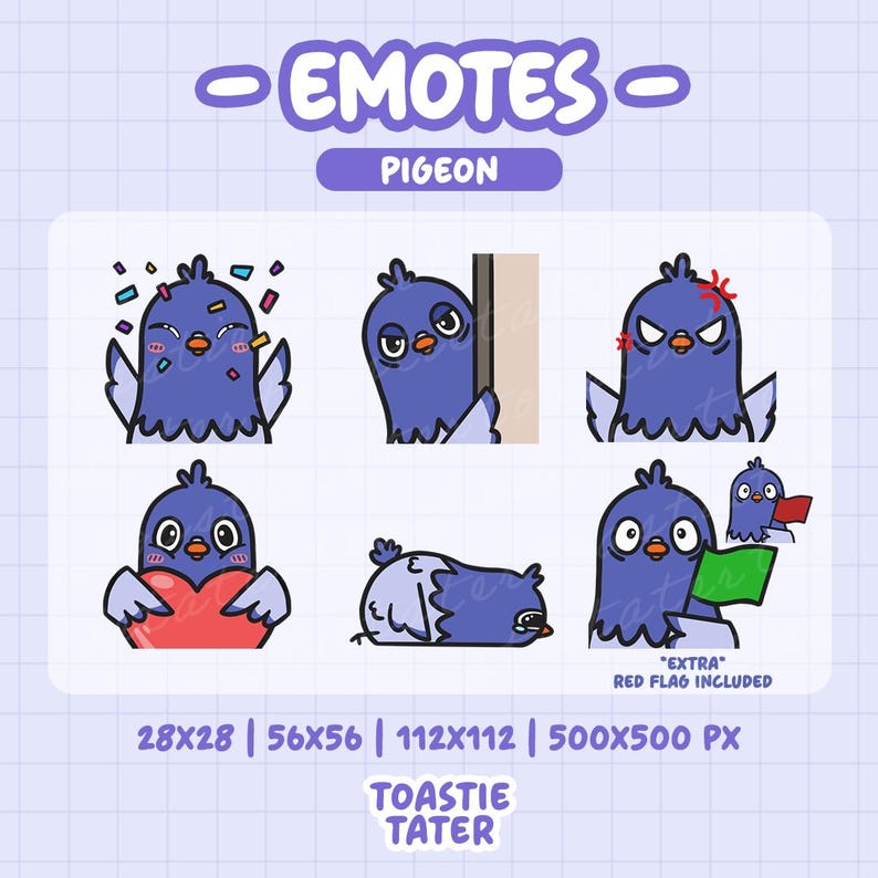 Chibi Pigeon Emotes | Twitch & Discord (digital) - Etsy