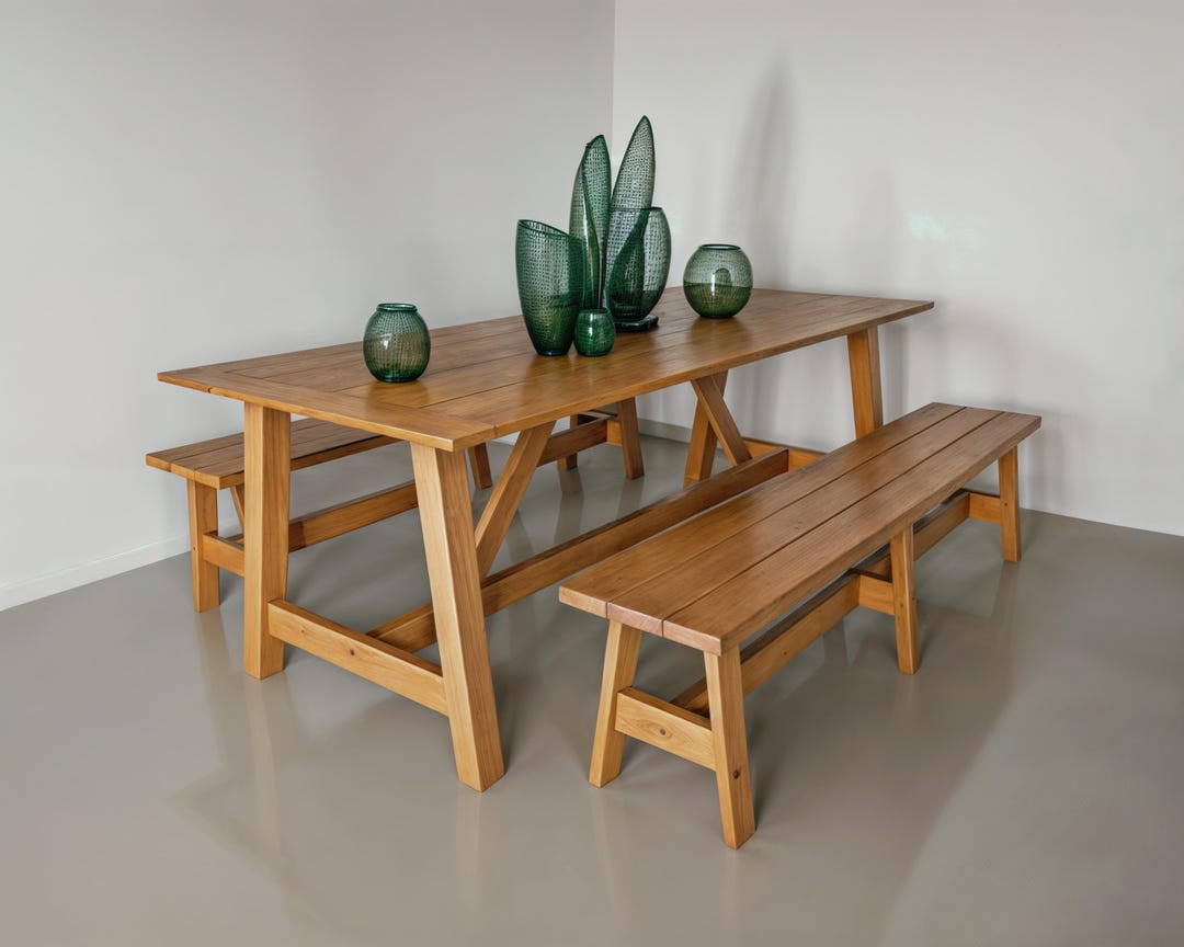 Dining Table With Benches Plan, Dining Table Plans, Bench Plan ...