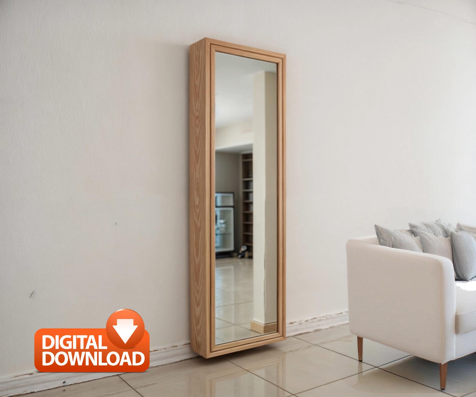 DIY Sliding Mirror With Hidden Storage Build Plan (50"x15"x5 1/2"),long ...