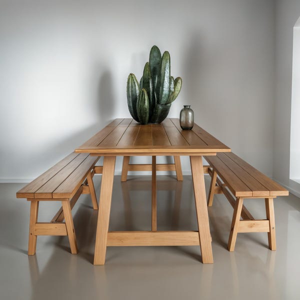 Dining Table and Bench - Etsy