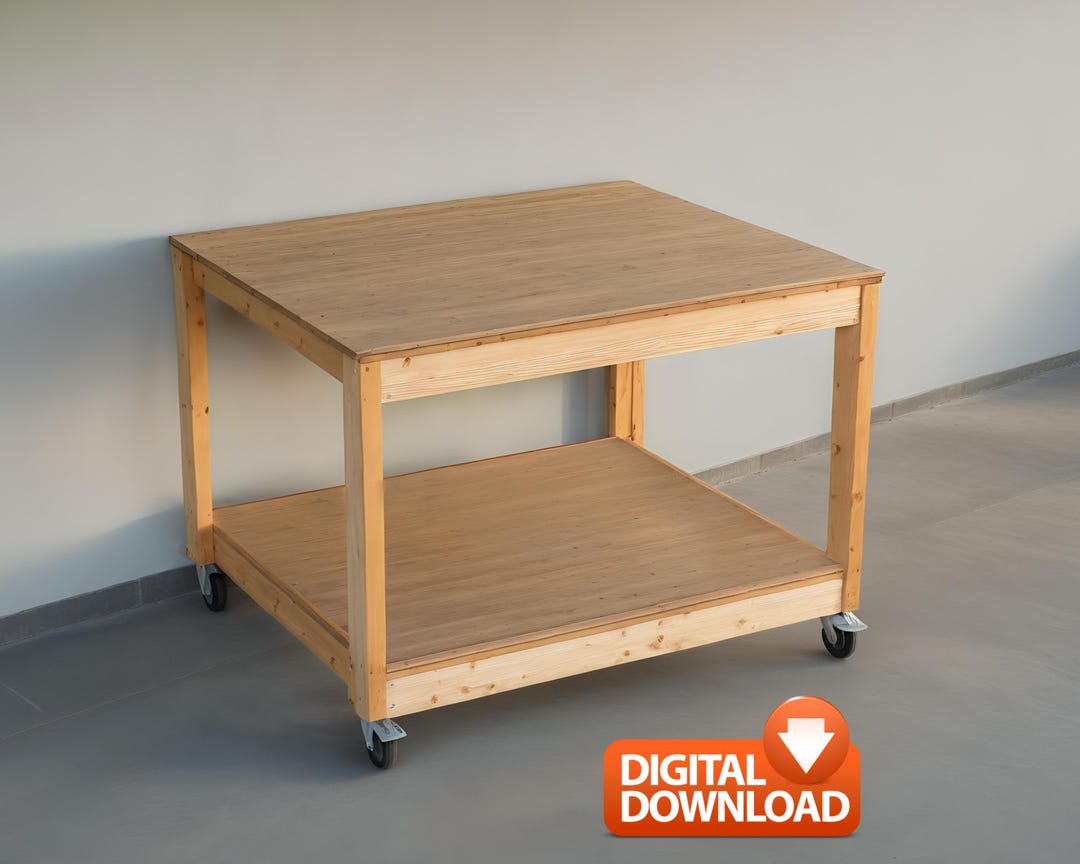 DIY Workbench Plans, Mobile/moveable Workbench/table Plans, DIY ...