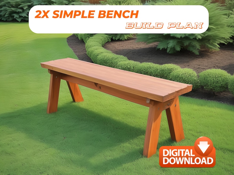 Simple Outdoor Bench Plan Build Plan/woodworking Plan/backyard Bench ...