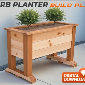 Tall Elevated Raised Planter Box Build Plan/ DIY Plans/woodworking Plan ...