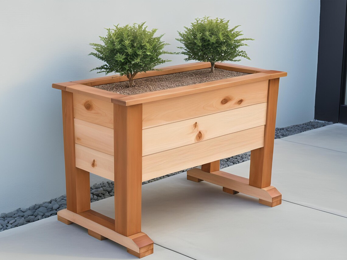 Tall Elevated Raised Planter Box Build Plan/ DIY Plans/woodworking Plan/pdf Plans - Etsy