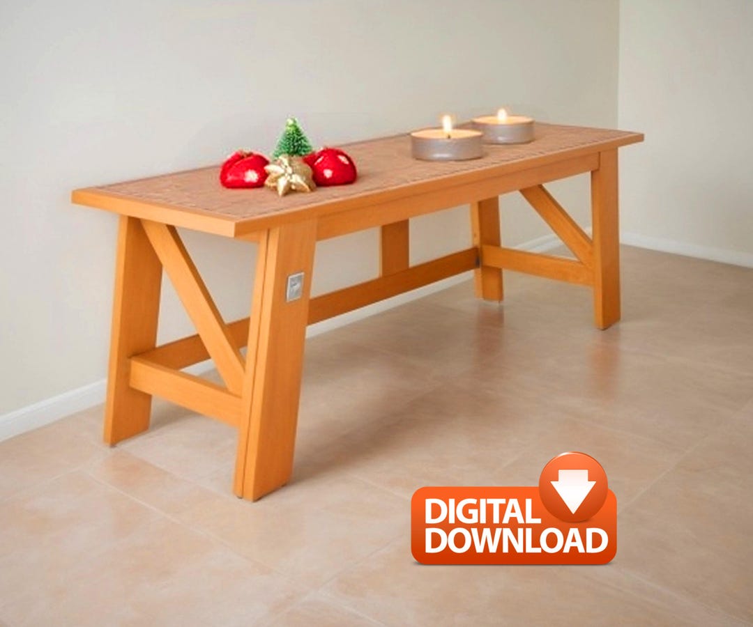 PDF Download, DIY Desk Table Plan, Rustic Desk Plan, Farmhouse Desk ...