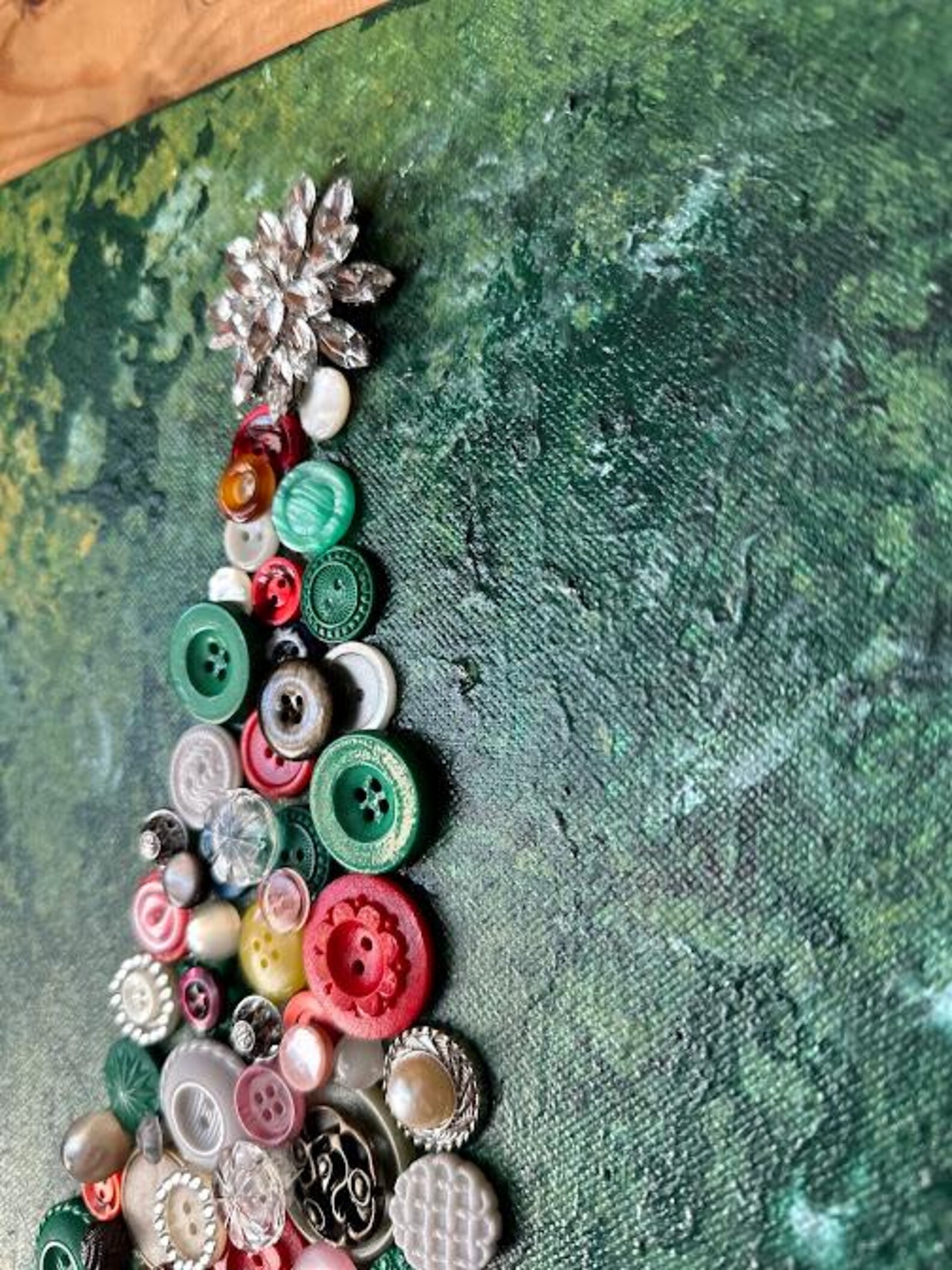 Button Art Christmas Tree Wall Decor Made With Vintage and Antique ...