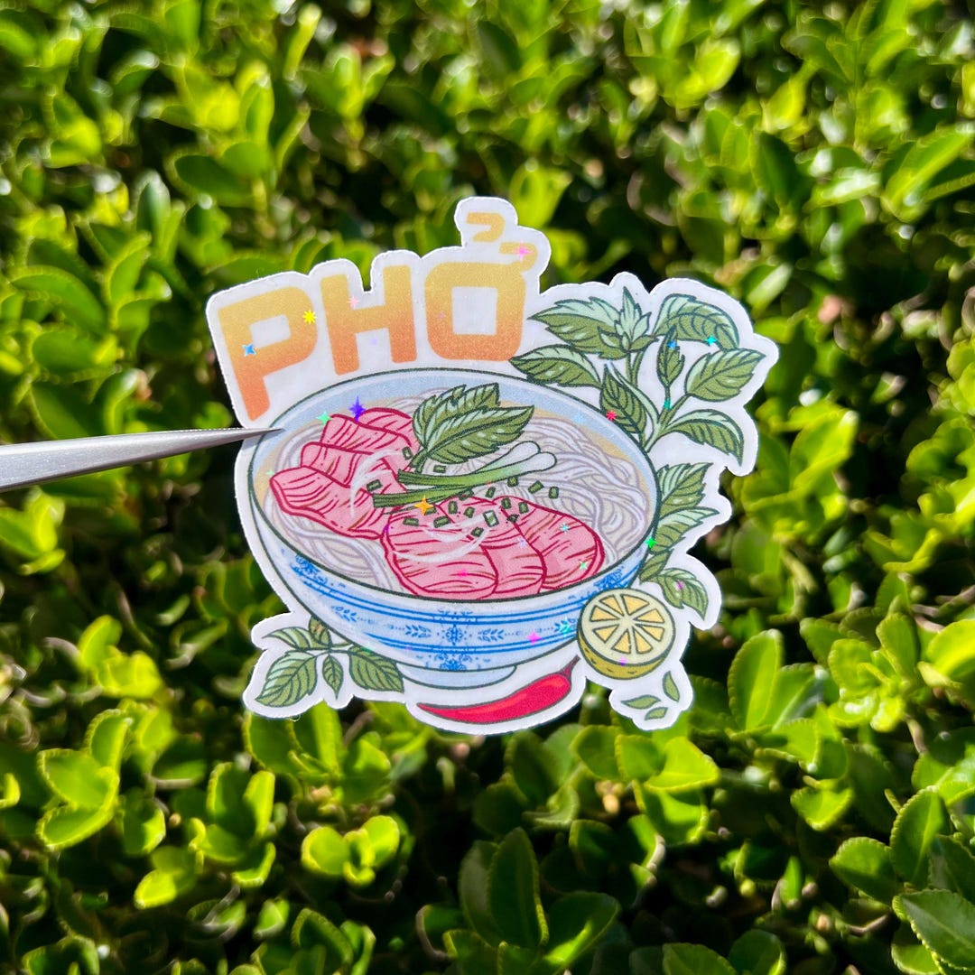Pho Die-cut Sticker | Holographic Vietnamese Food - Etsy