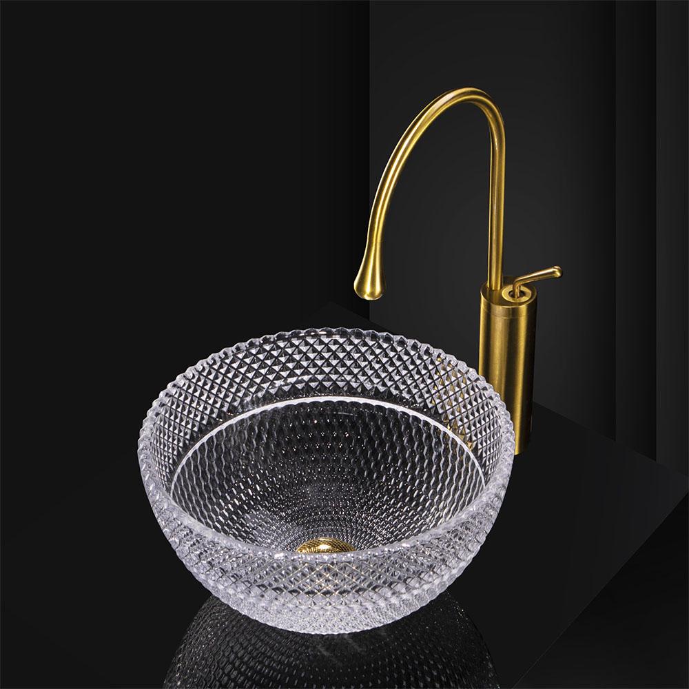 Modern Bathroom Vanity Countertop Glass Vessel Sink in Green Ombre ...