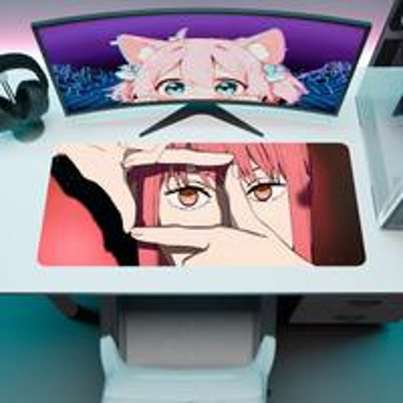 The control Devil Waifu Deskmat Anime Deskmat Gaming Mousepad - Etsy