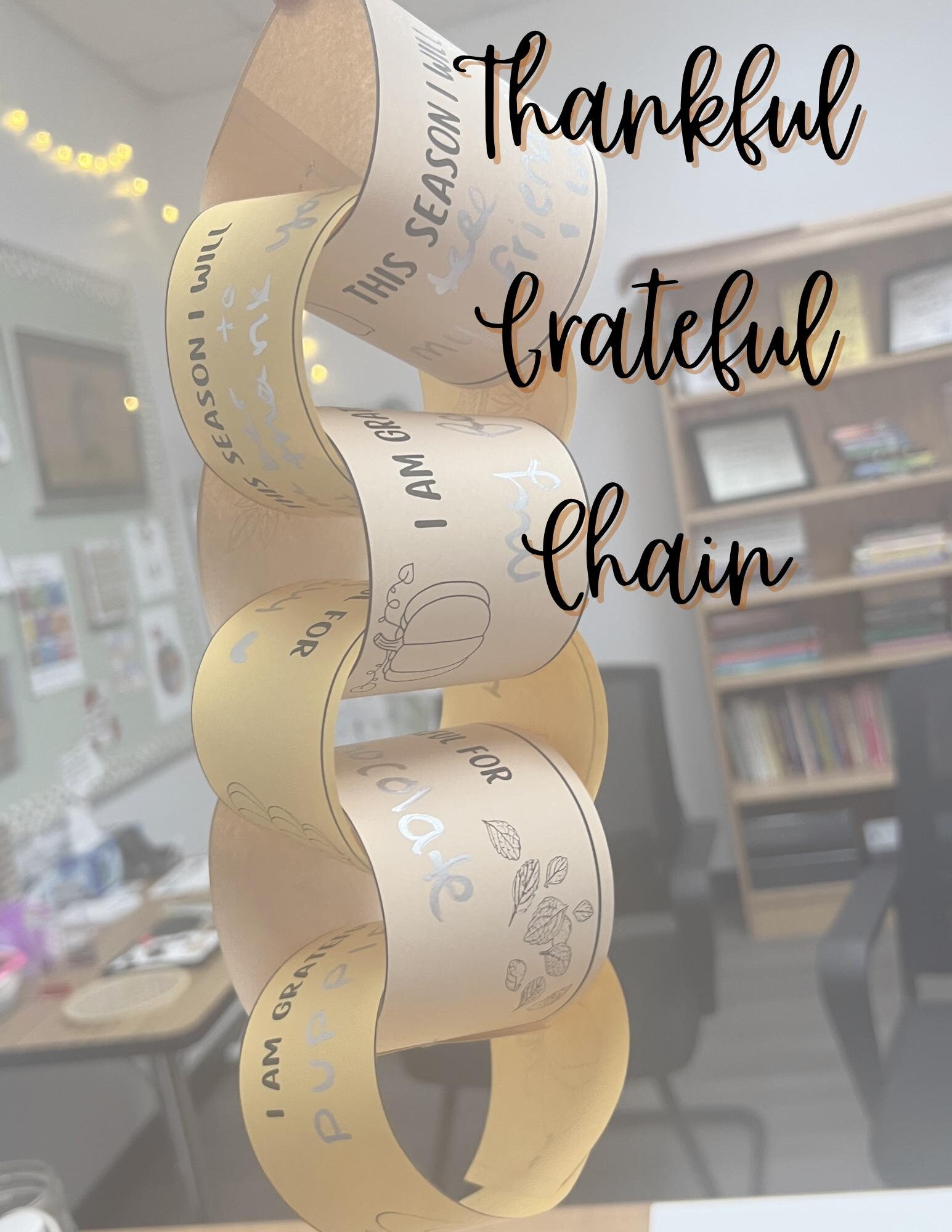 Thankful, Grateful Paper Chain - Etsy