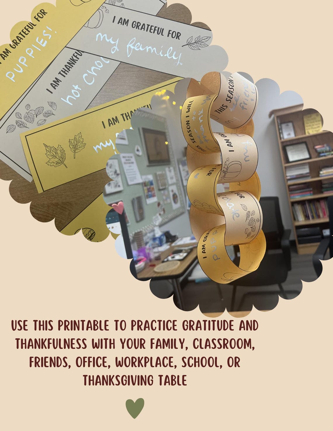 Thankful, Grateful Paper Chain - Etsy