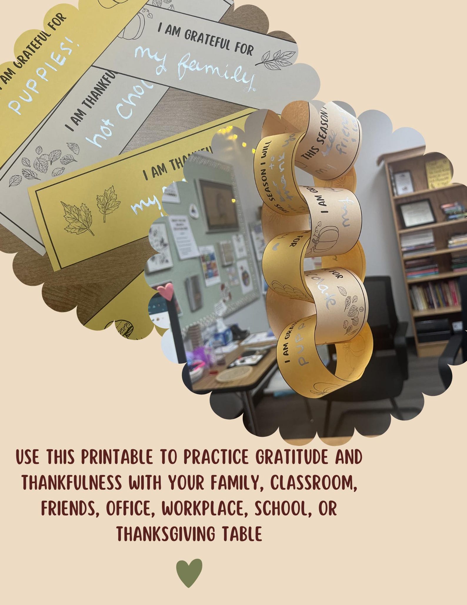 Thankful, Grateful Paper Chain - Etsy