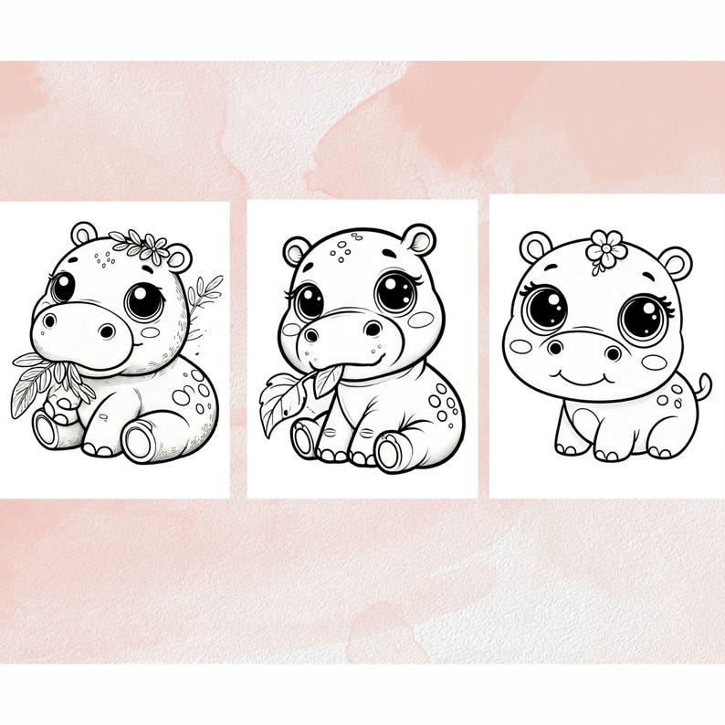 9 Moo Deng Hippo Printable Coloring Pages, Coloring Pages, Coloring ...