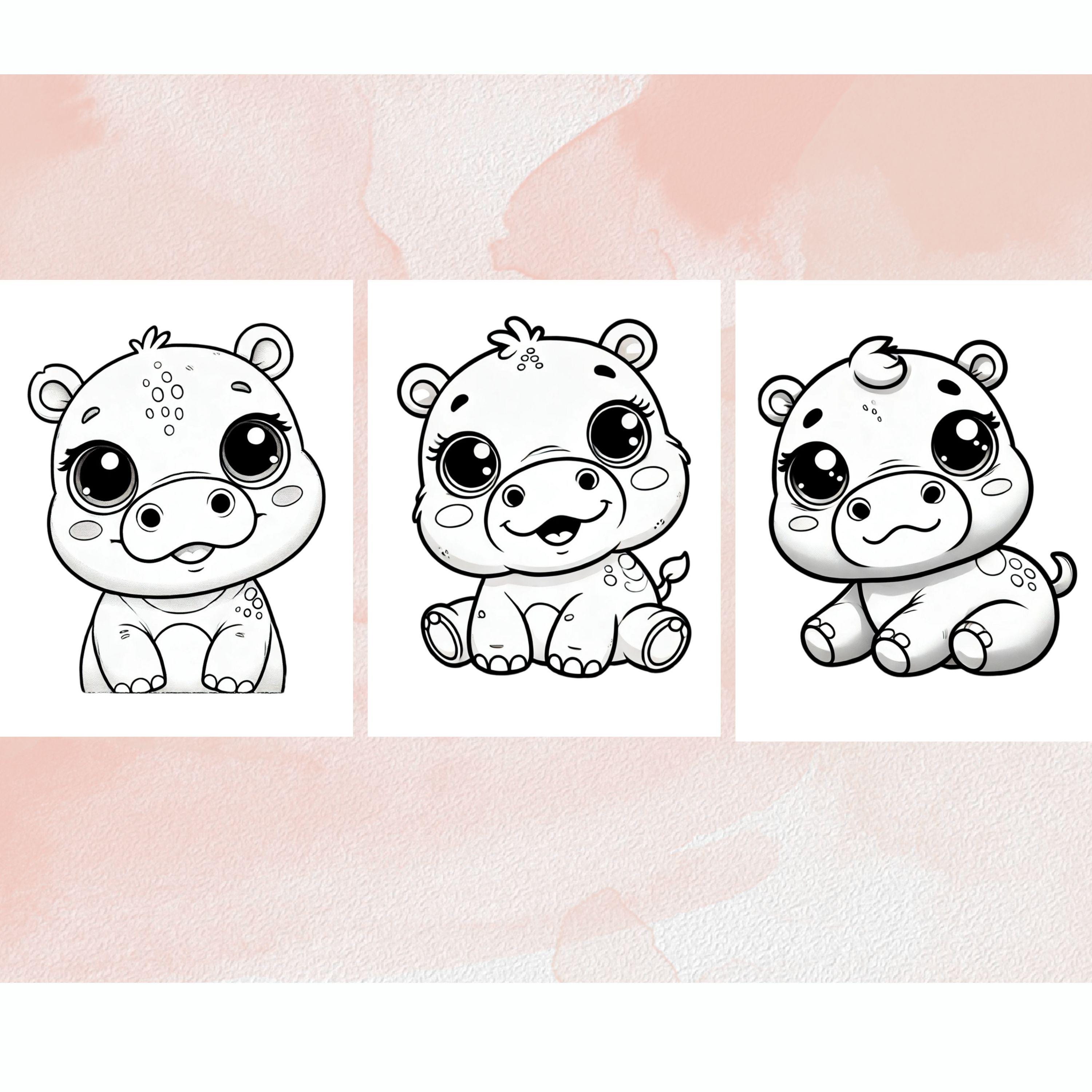 9 Moo Deng Hippo Printable Coloring Pages, Coloring Pages, Coloring ...