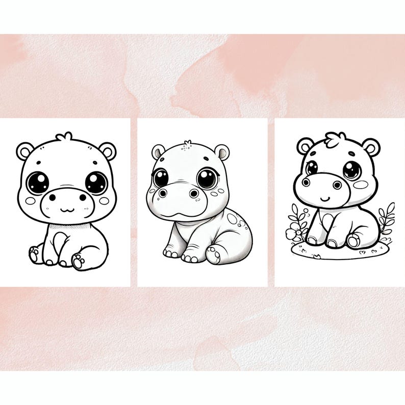 9 Moo Deng Hippo Printable Coloring Pages, Coloring Pages, Coloring ...