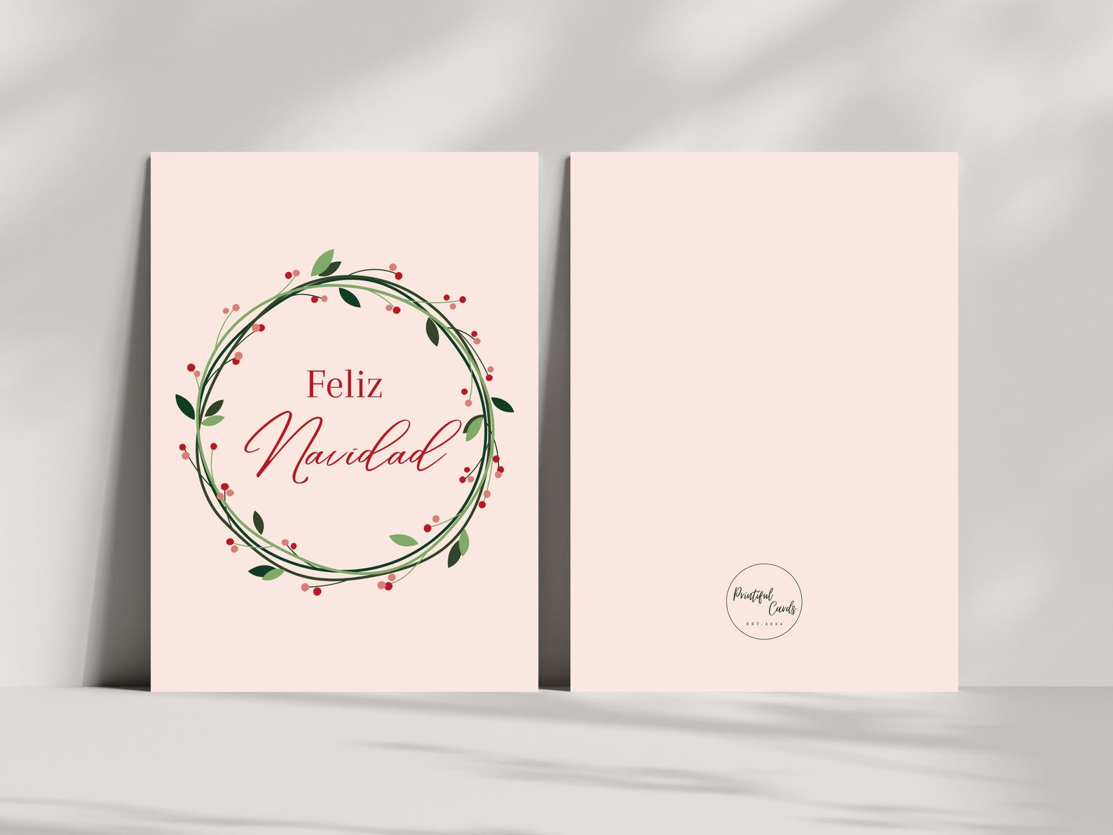 Feliz Navidad Card, Printable Spanish Christmas Card, Blank Feliz ...