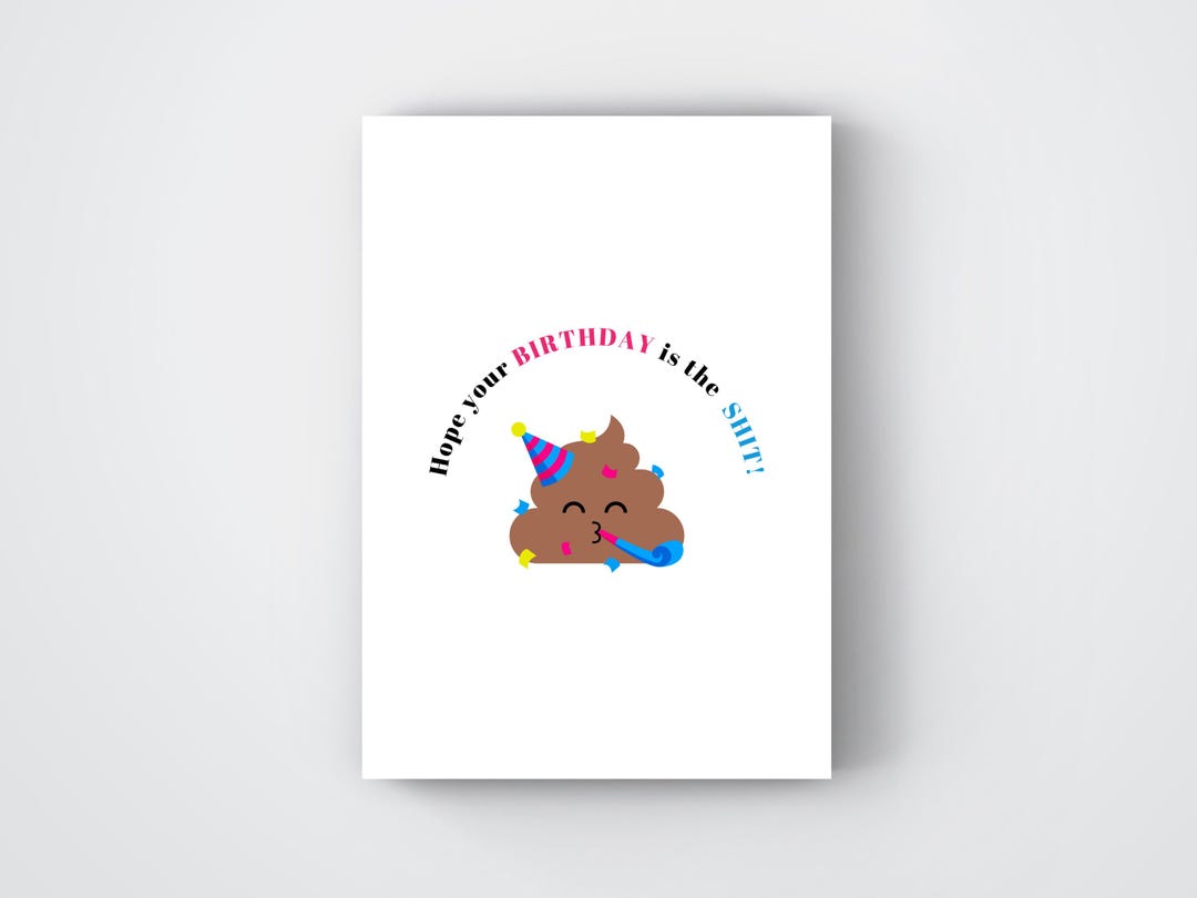Birthday Poop Greeting Card, Poop Emoji Birthday Card, Humor Birthday ...