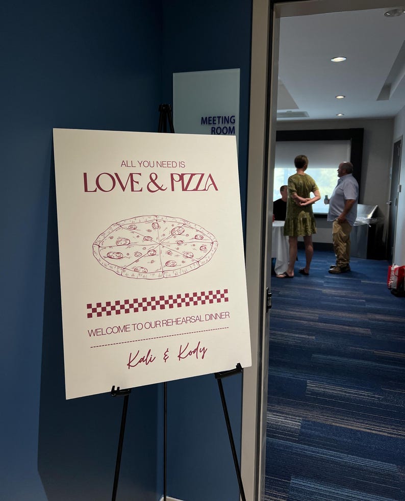 Editable love and Pizza Rehearsal Dinner Signage Set - Etsy