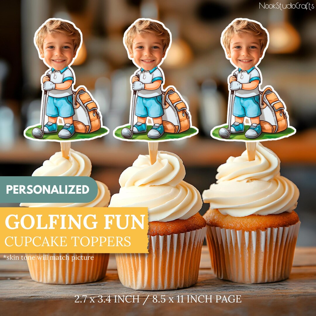Golfing Fun Cupcake Toppers | Personalized Party Decor | Custom Cake ...
