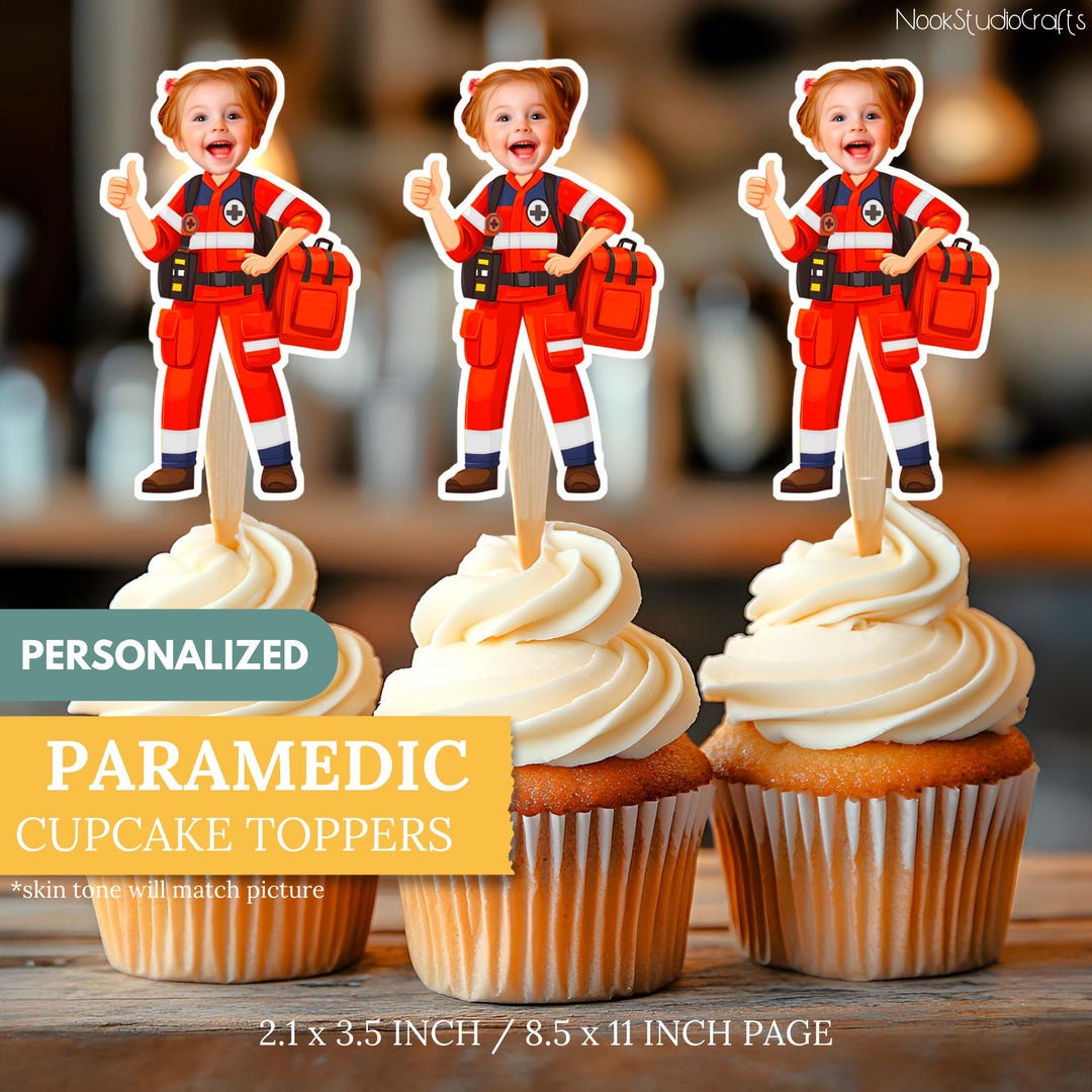 Paramedic Cake Topper | Unique Cupcake Decoration for First Responder ...