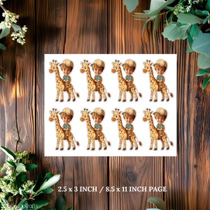 Safari Giraffe Face Cupcake Toppers | Personalized Party Decor | Custom ...